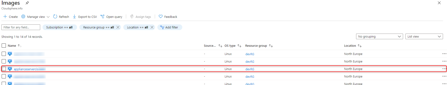 Appliance Installation - Azure (VHD Image) – CloudSphere
